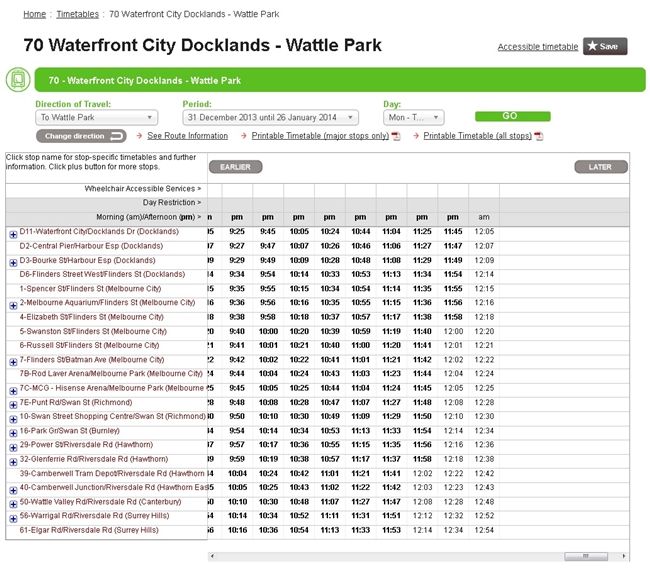 2013/2014 Summer Timetables