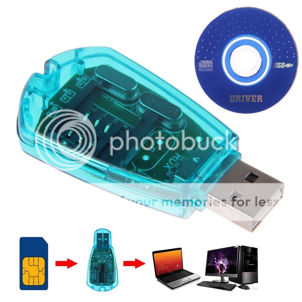 USB SIM Card Reader Writer Copy Clone Copier Backup Adapter All Sim ...